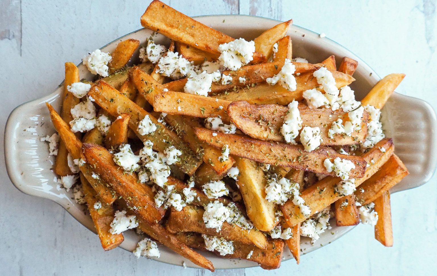Greek Fries With Feta and Oregano - Greek Festival Fries