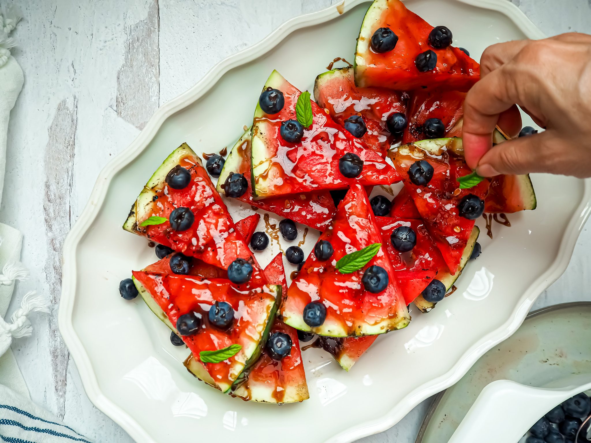 Grilled Watermelon in a Honey Balsamic Sauce - The perfect treat!
