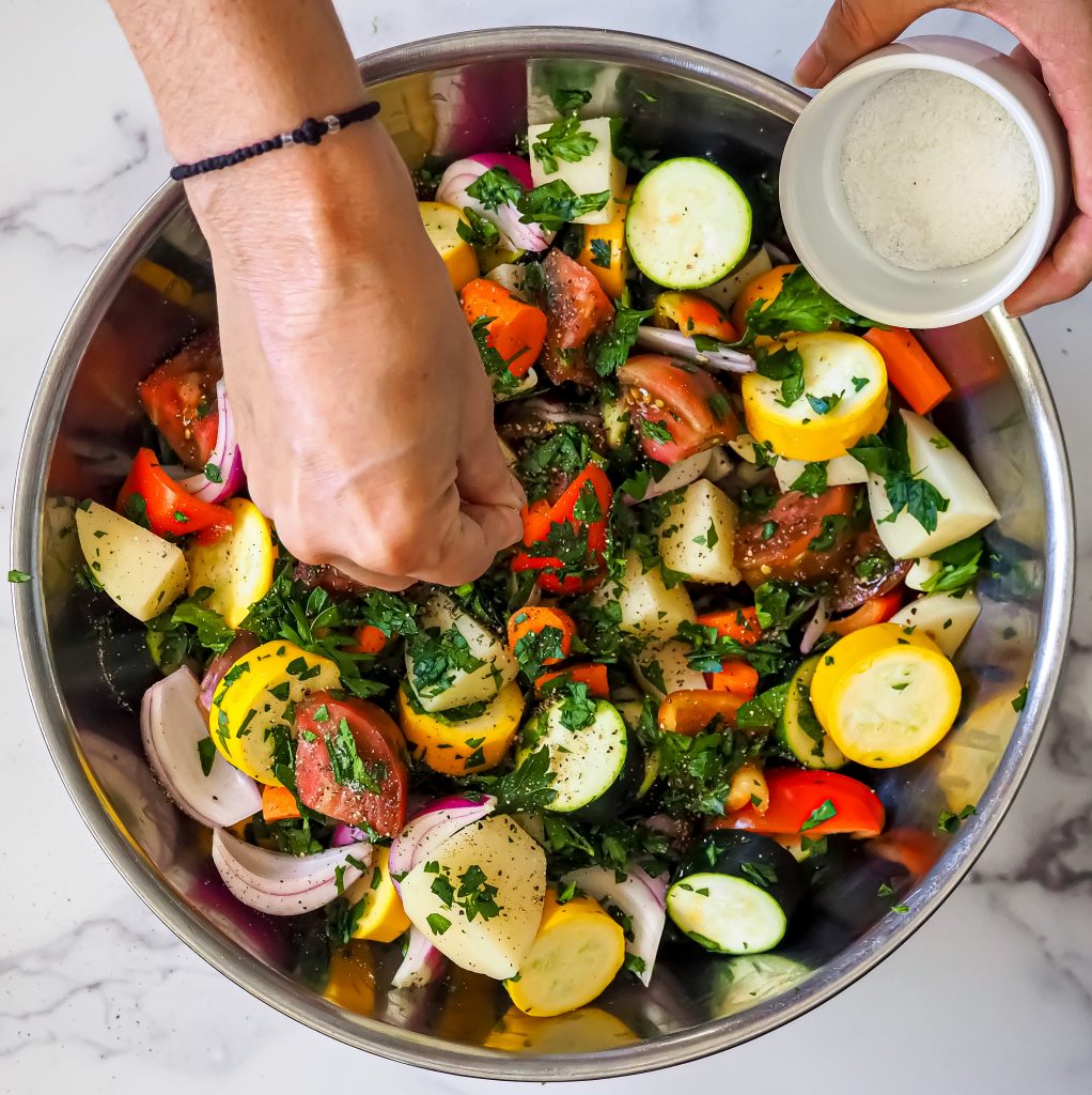 Briami - Greek Style Mixed Oven-Roasted Vegetables
