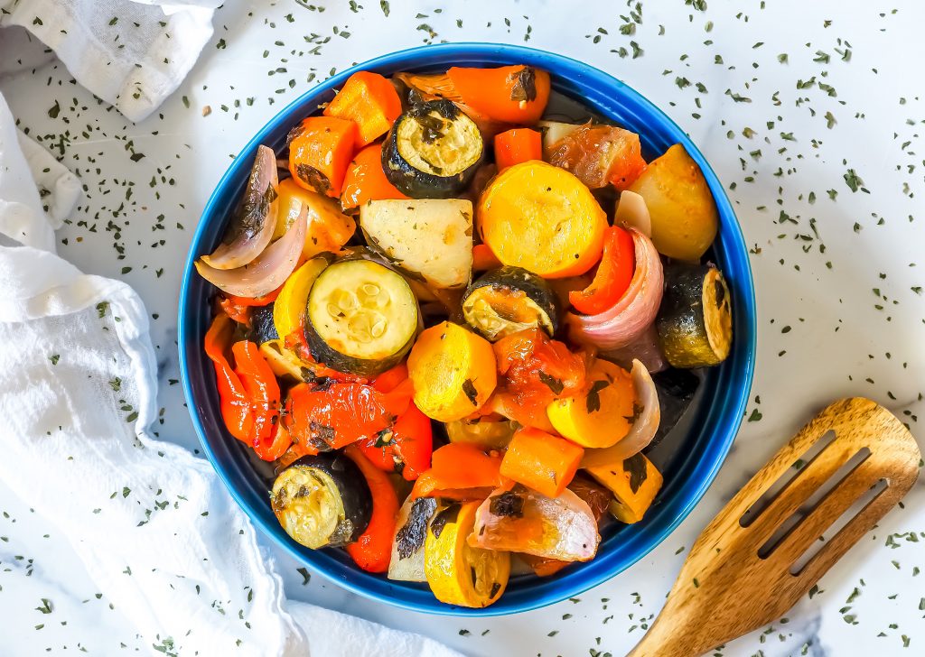 Briami - Greek Style Mixed Oven-Roasted Vegetables