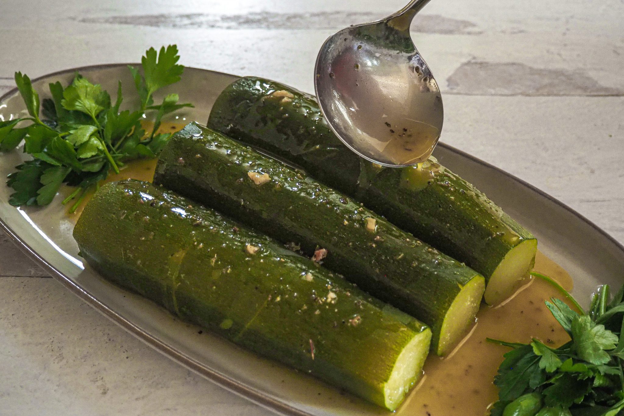 Zucchini With Olive Oil & Lemon Dressing - Kolokithia